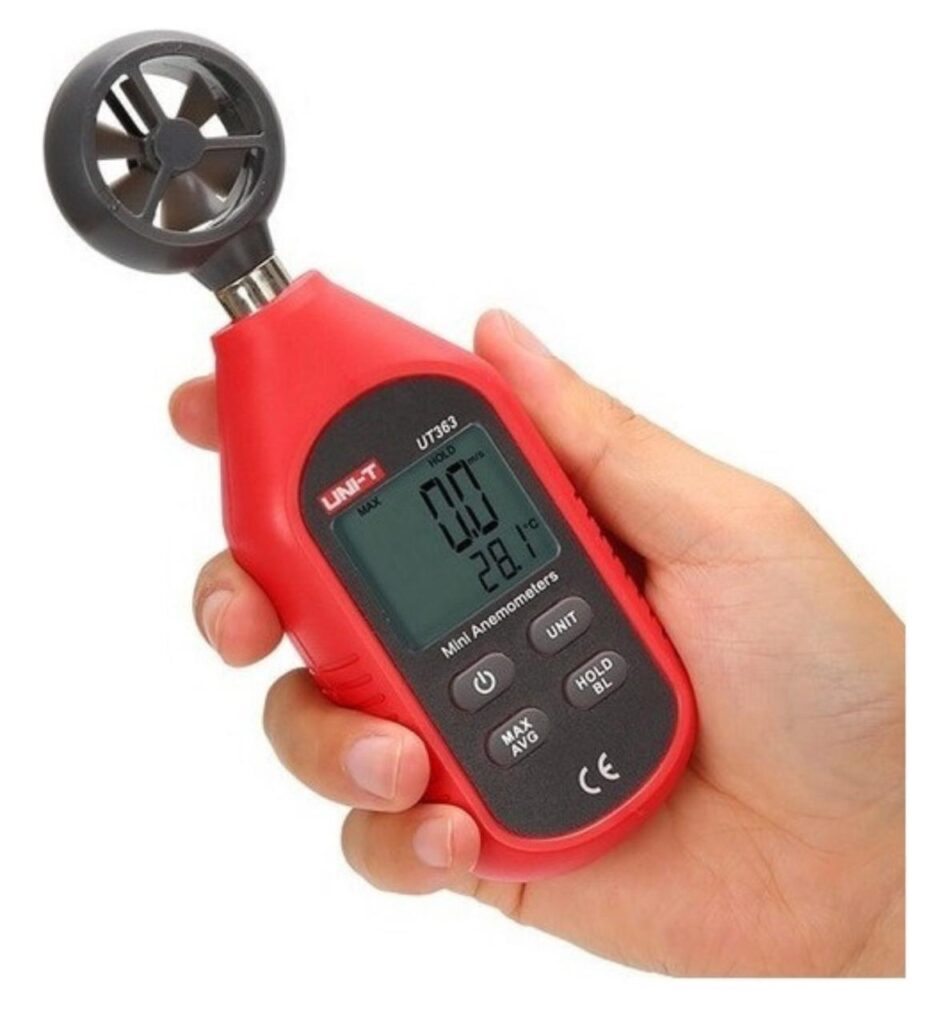 » Anemómetro digital con sensor de temperatura
